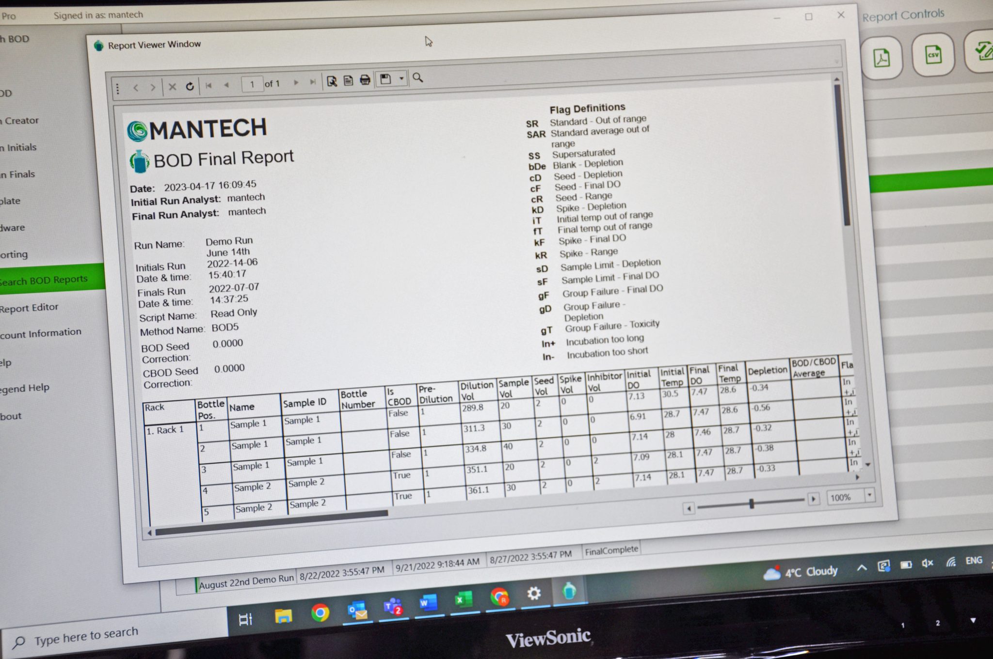 YSI BOD Analyst Pro and MANTECH BOD Pro Software - Mantech YSI BOD Analyst Pro and MANTECH BOD Pro Software - Mantech